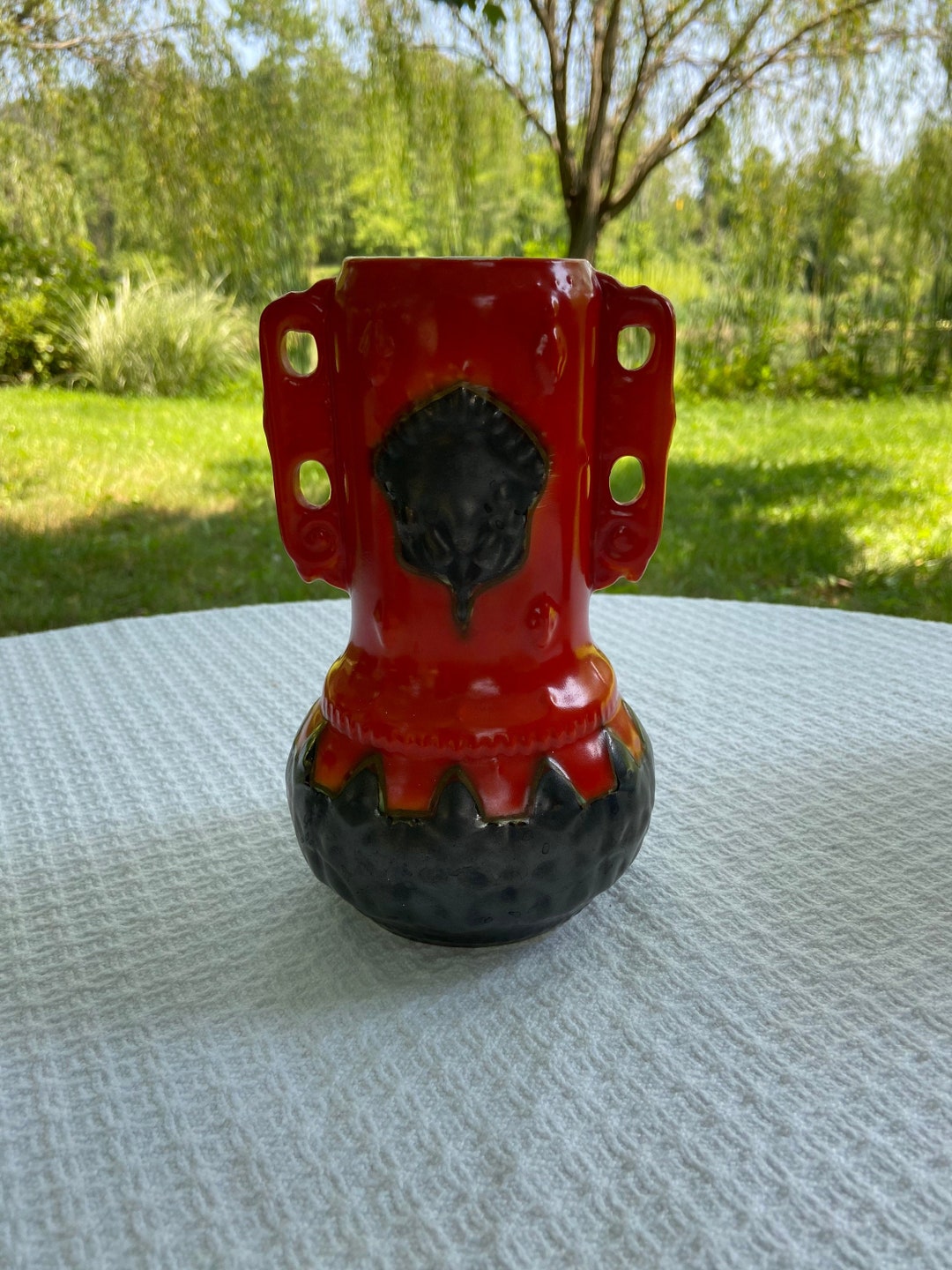 Vintage Ditmar Urbach Alienware Czechoslovakian Vase ~ Czech Art Deco Pottery Vase ...