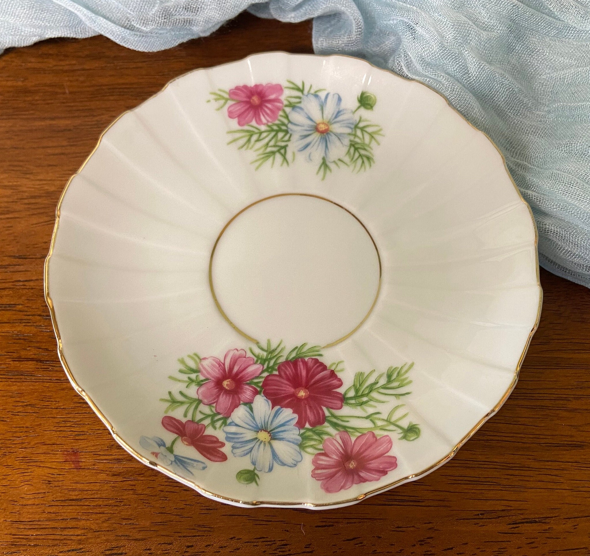 Vintage Cosmos Tea Cup and Saucer ~ October Tea Cup and Saucer ...