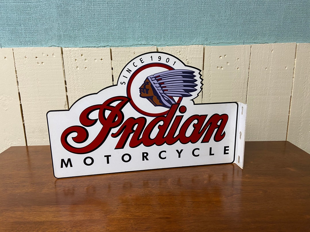 Vintage Indian Motorcycle Flange Sign ~ Indian Motorcycle ~ Vintage ...