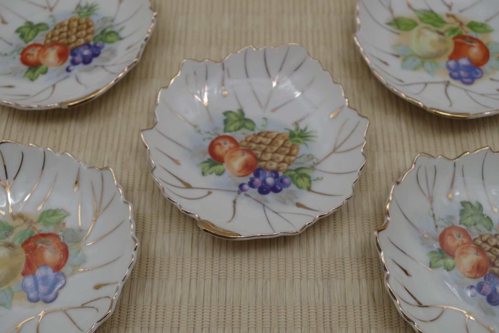 Vintage Fruit Plates Leaf Shape Plate Set of 5 Plates - Etsy