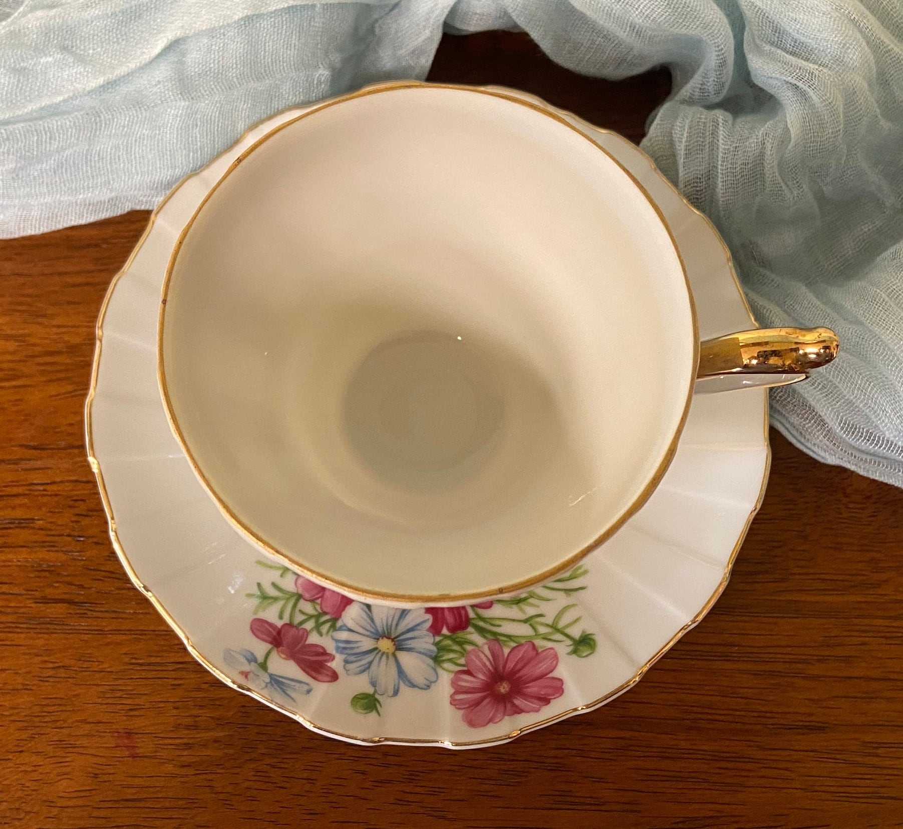 Vintage Cosmos Tea Cup and Saucer ~ October Tea Cup and Saucer ...