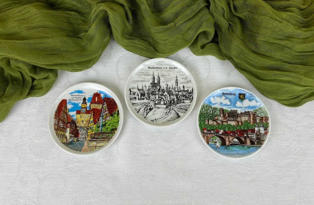 Vintage Miniature German Plates ~ German Travel Souvenir ~ Rothenburg ...