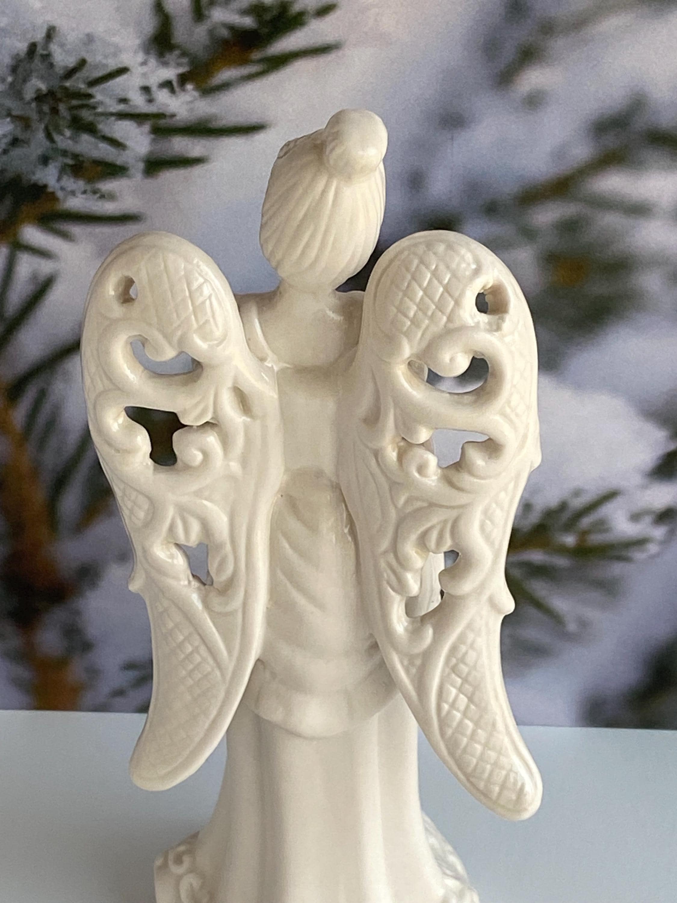 Vintage White Porcelain Angel Figurine - Etsy