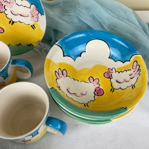 Vintage Magnolias Sheep Children's Dish Set ~ Children's Sheep and ...