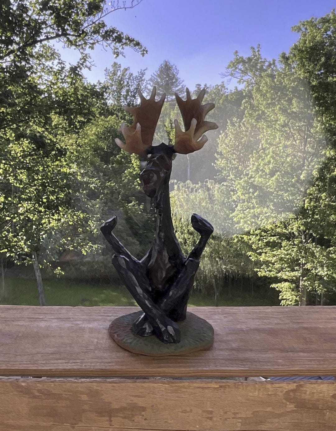 Vintage Moose Figurine ~ Montana Wax & Wood Resin Moose Figurine ...