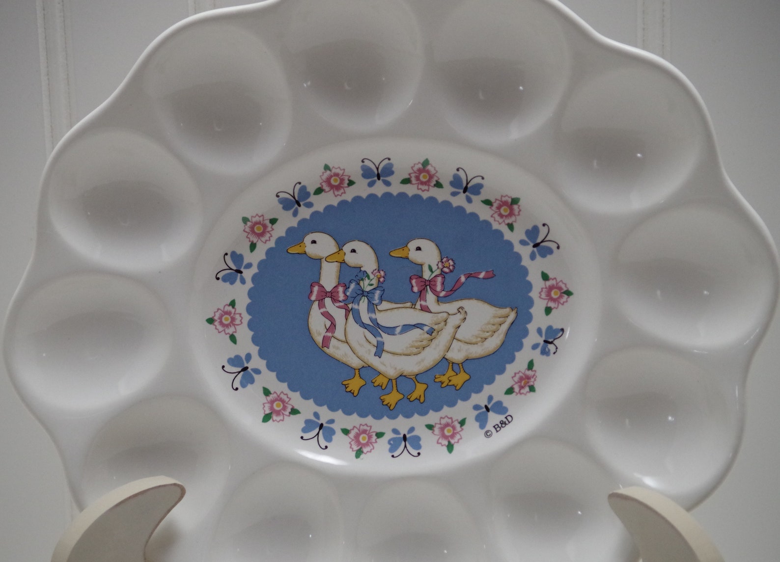Egg Plate Vintage Deviled Egg Plate Goose Egg Plate 1980s Goose Goose ...