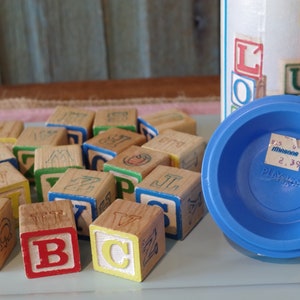 Wood Blocks ~ Vintage Playskool Blocks ~ Letter Blocks ~ 1970's Toy ...