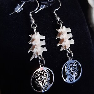 Forest Witch Earrings, Rattlesnake, Bone Earrings, Stainless Steel ...