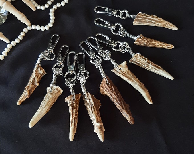 Deer Antler Keychain, Antler Key Chain, Antler Keychain, Bone Keychain ...