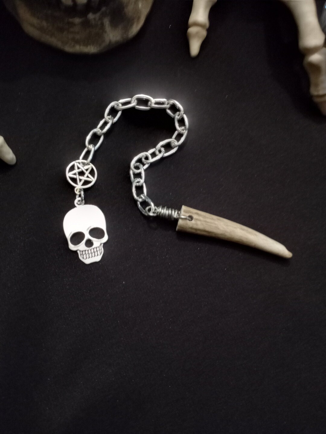 Skull Pendulum, Pendulum, Bone Pendulum, Occult Pendulum, Antler ...