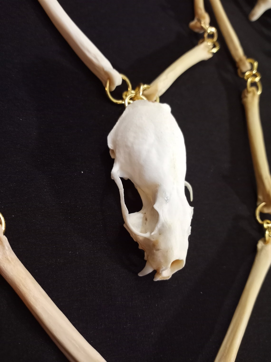 Mink Skull Necklace Skull Necklace Bone Necklace Bone - Etsy