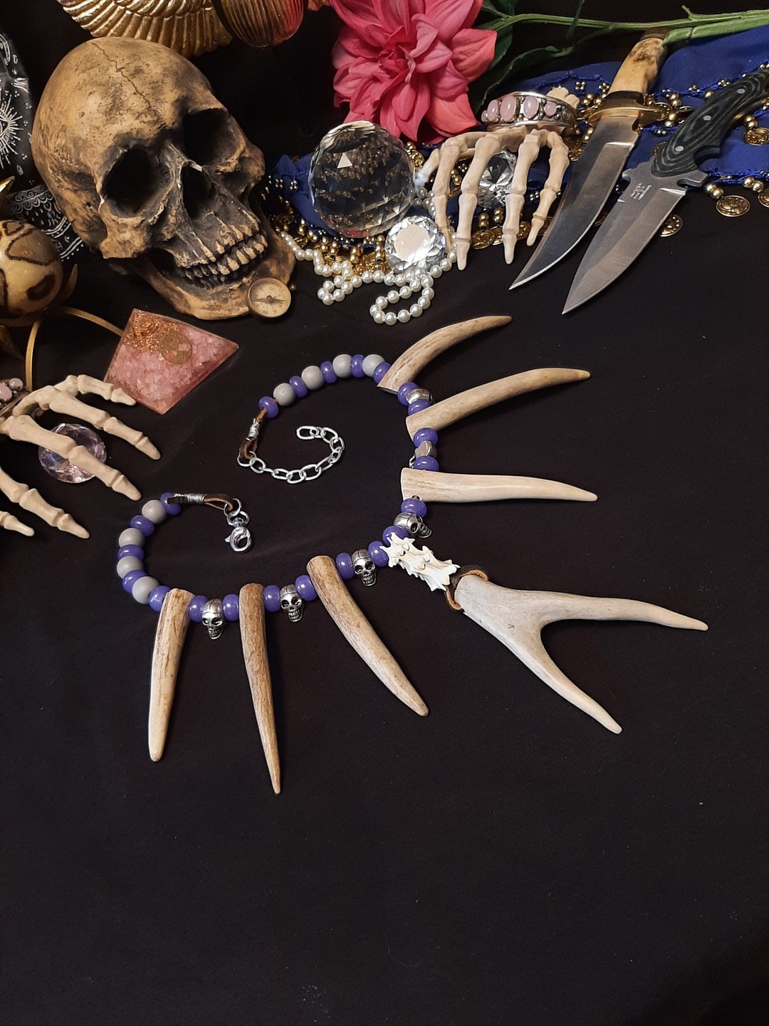 Bone Necklace, Bone Jewelry, Antler Necklace, Real Bone Necklace, Real ...