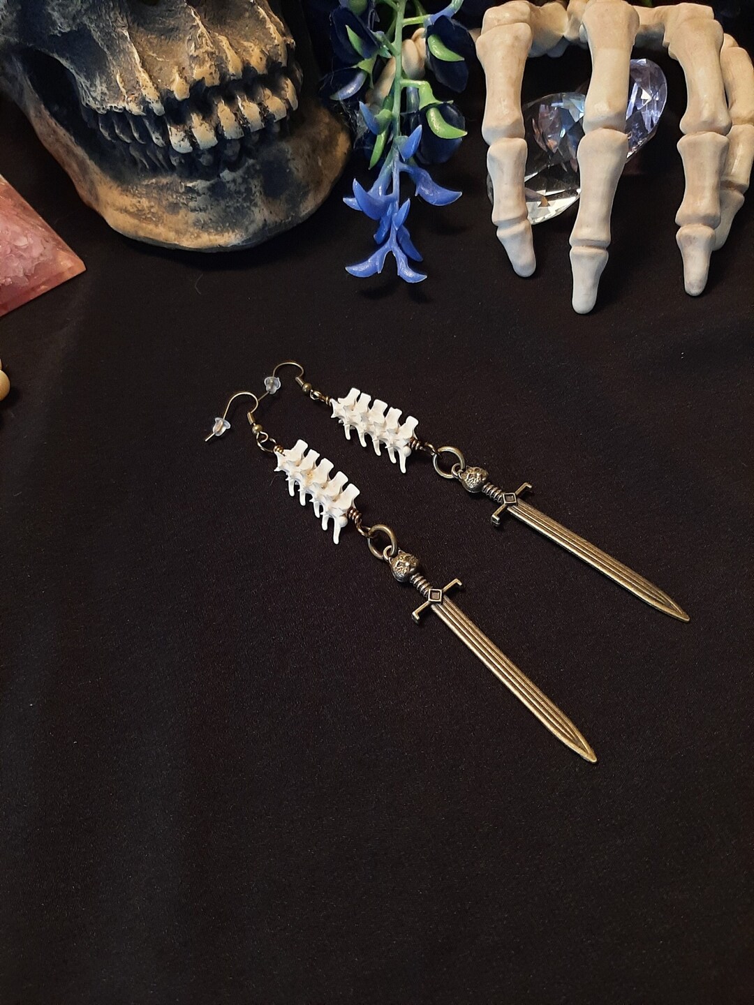 Rattlesnake Vertebrae Earrings, Bone Earrings, Real Bone Jewelry, Sword ...