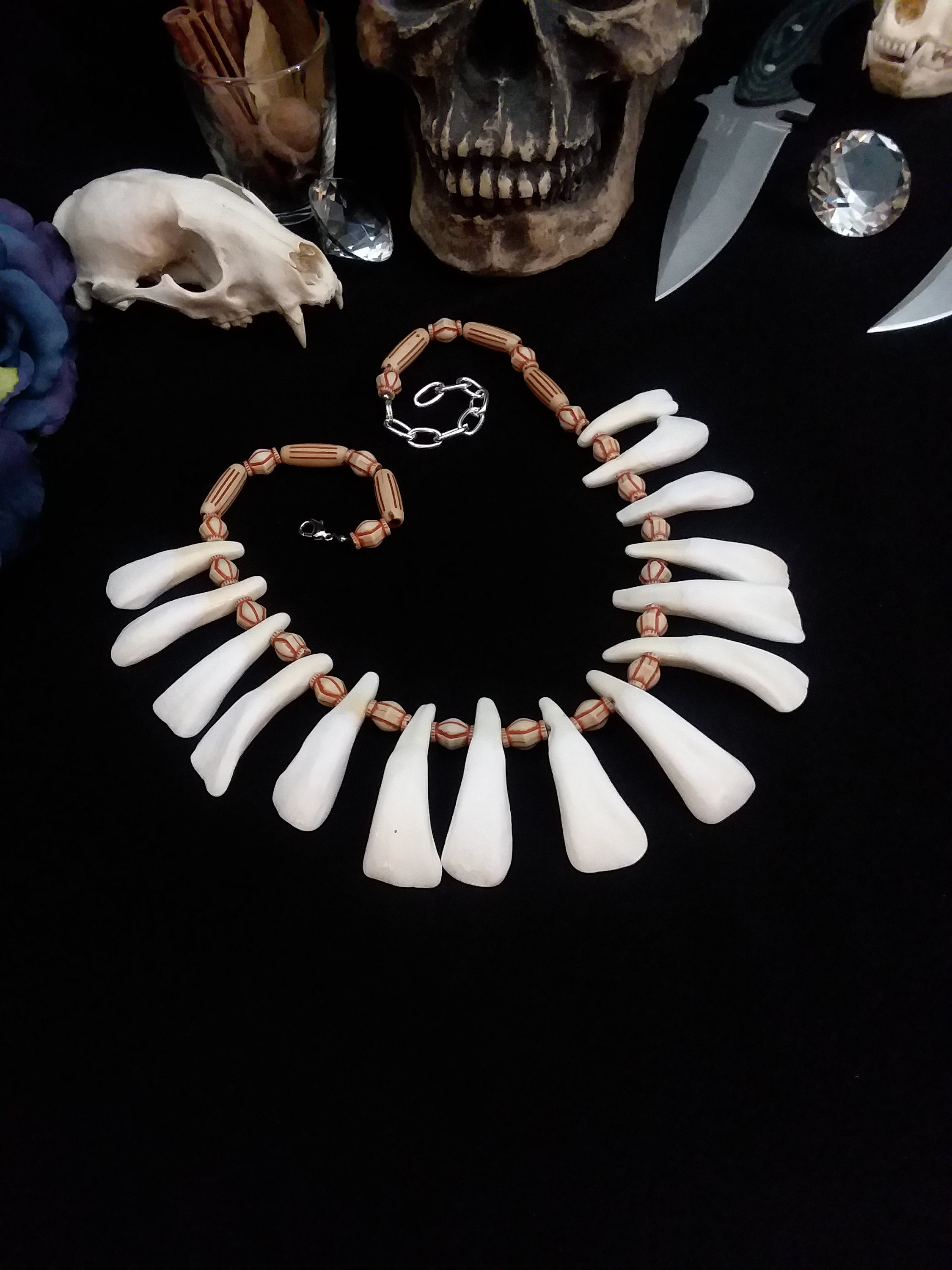 Bone Necklace Tooth Necklace Buffalo Tooth Necklace Native | Etsy