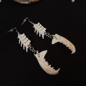 Mink Jaw Earrings, Rattlesnake Bone Earrings, Bone Jewelry, Satanic Earrings, Jawbone Earrings ...