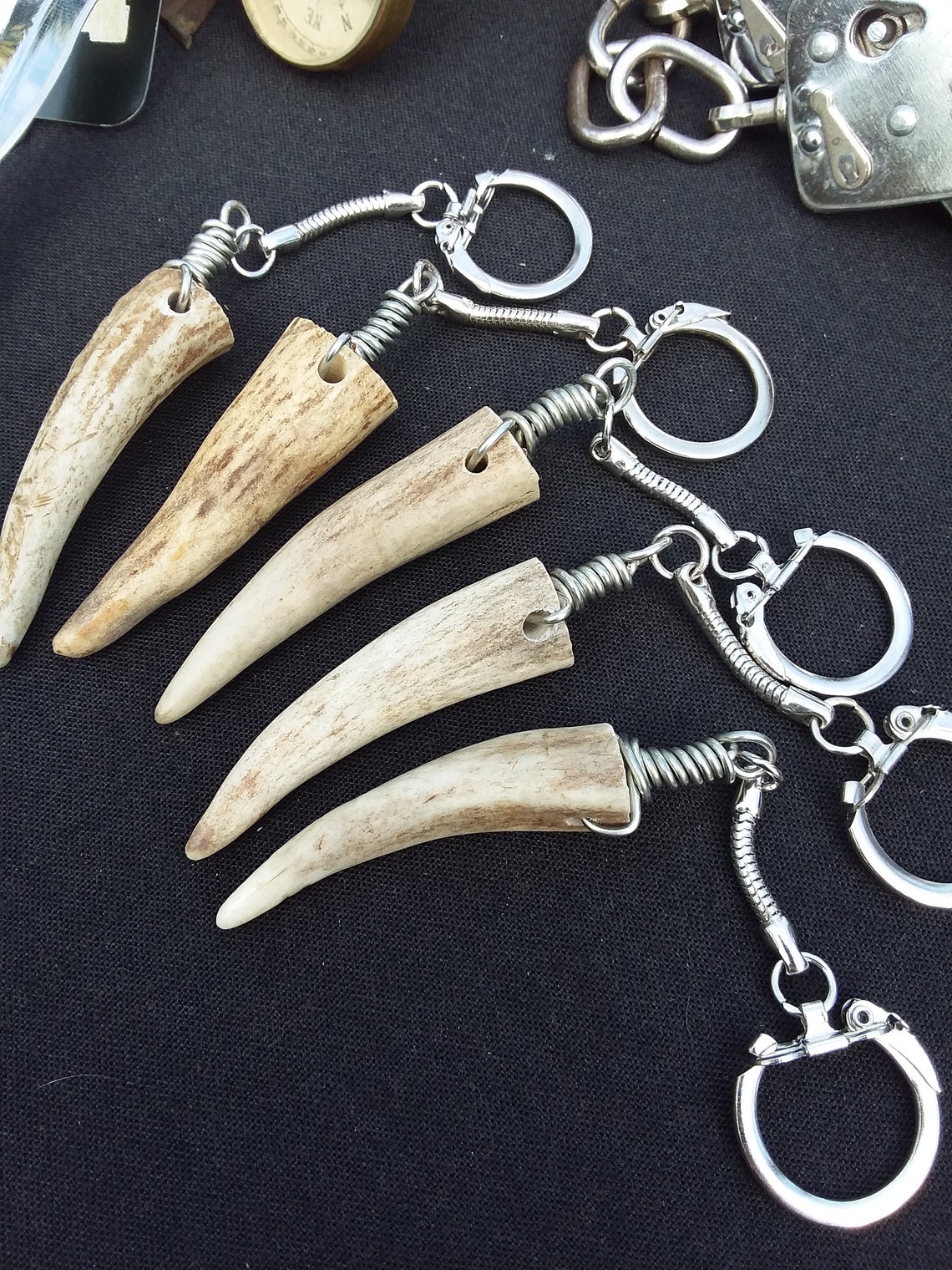 Deer Antler Keychain Antler Key Chain Antler Keychain Bone | Etsy