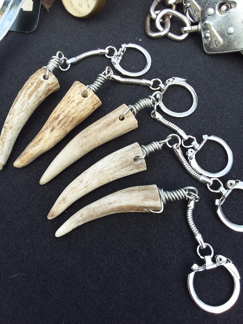 Deer Antler Keychain Antler Key Chain Antler Keychain Bone - Etsy