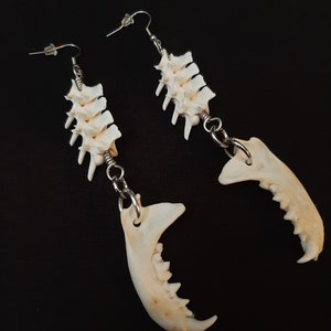 Mink Jaw Earrings, Rattlesnake Bone Earrings, Bone Jewelry, Satanic Earrings, Jawbone Earrings ...