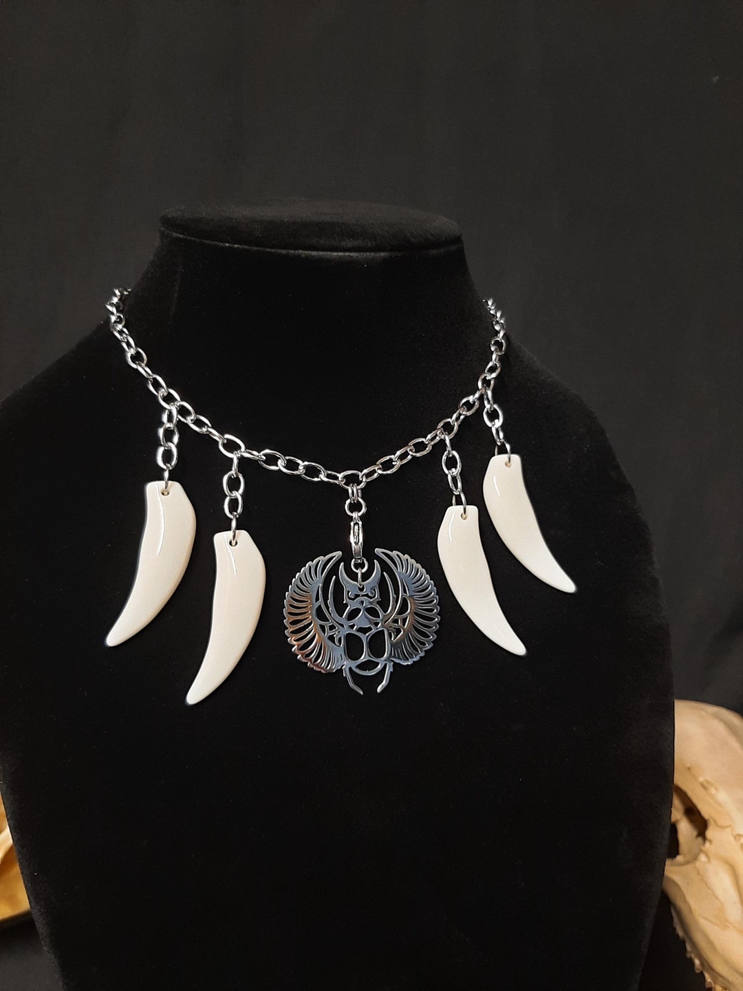 Replica Wolf Tooth Necklace, Scarab Pendant, Tooth Necklace, Scarab ...