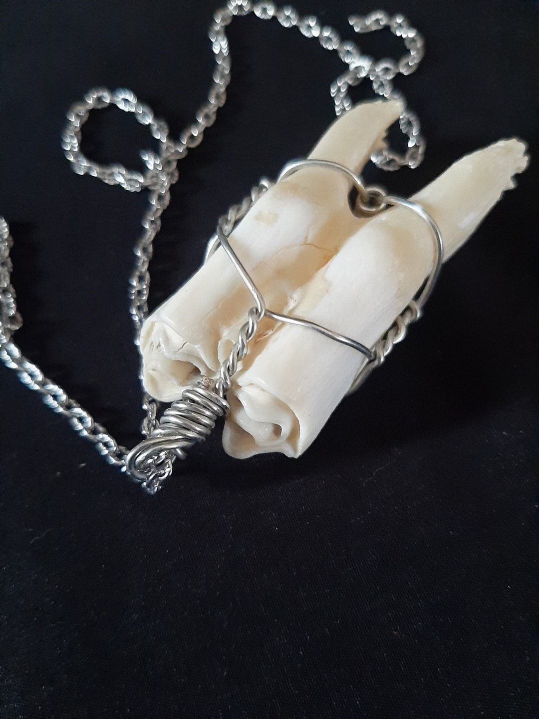 Zombie Necklace, Tooth Pendant, Witch Doctor, Shaman, Bone Necklace ...