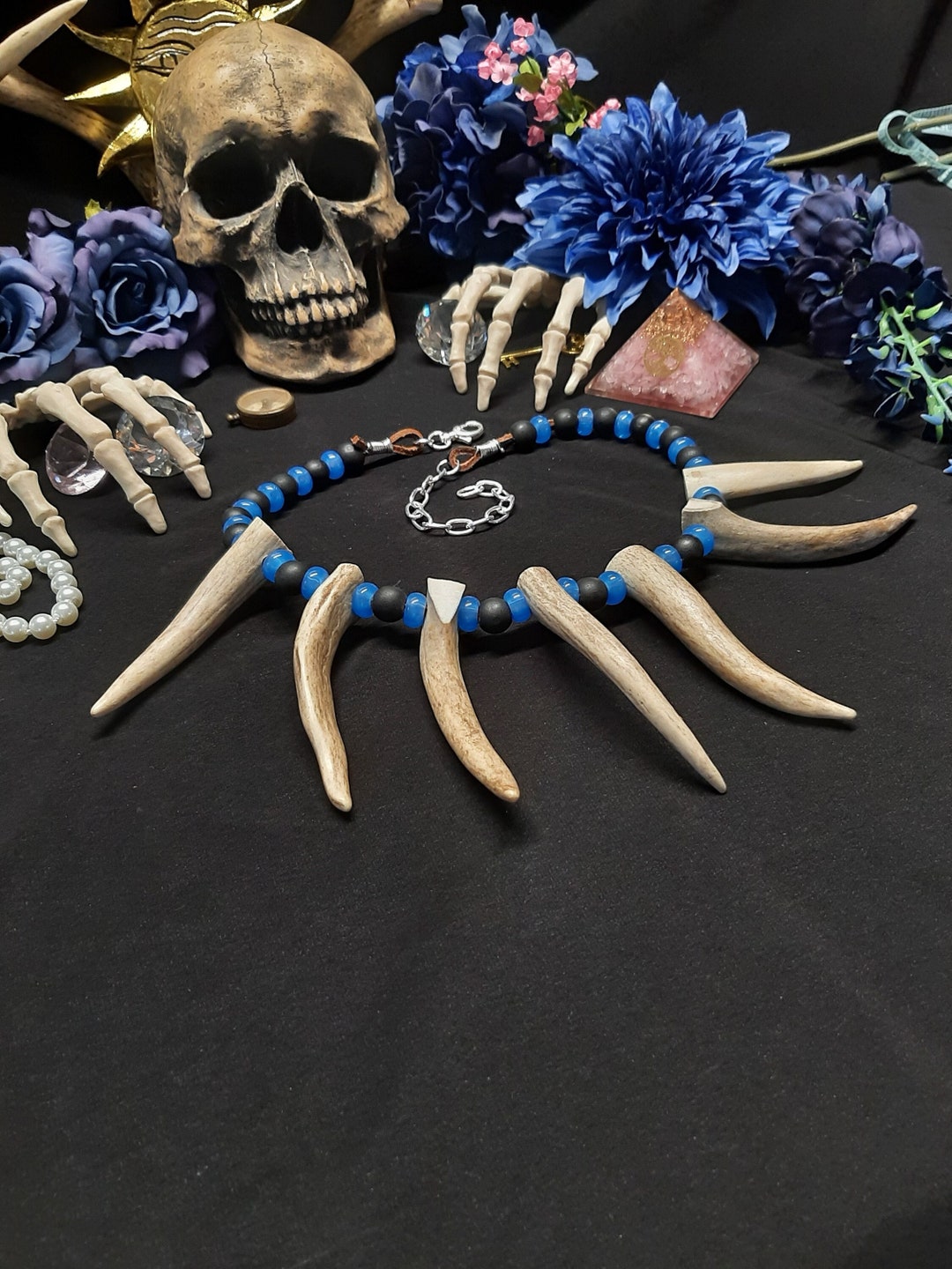 Bone Necklace, Bone Jewelry, Antler Necklace, Viking Necklace, Real ...