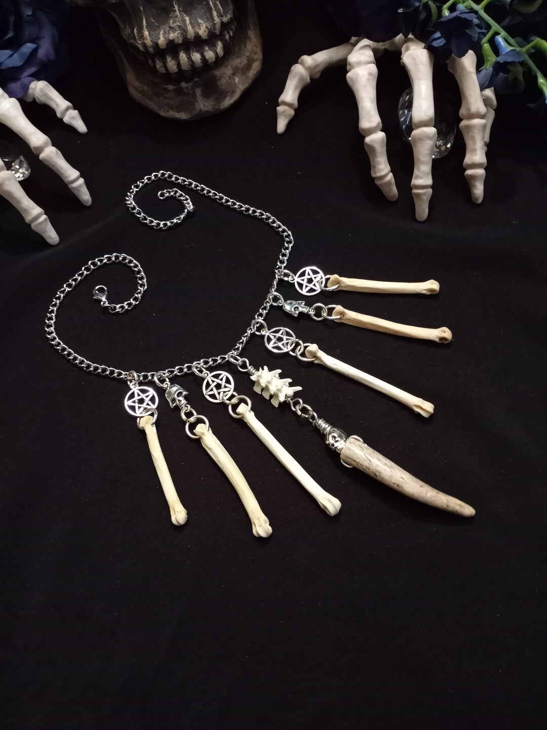 Coyote Bone Necklace, Rattlesnake Vertebrae, Witch Doctor Necklace ...