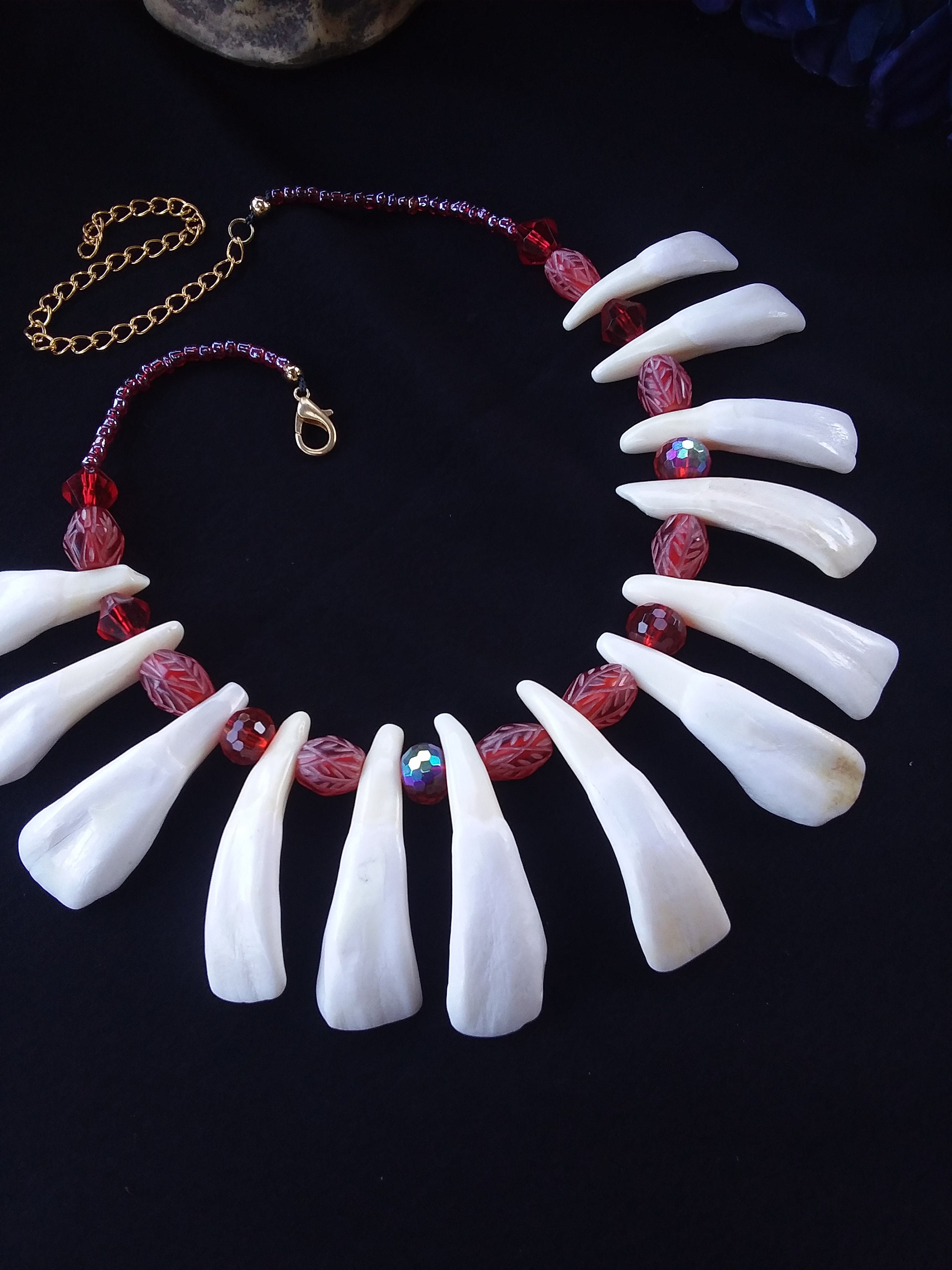 Bone Necklace Tooth Necklace Buffalo Tooth Necklace Native | Etsy