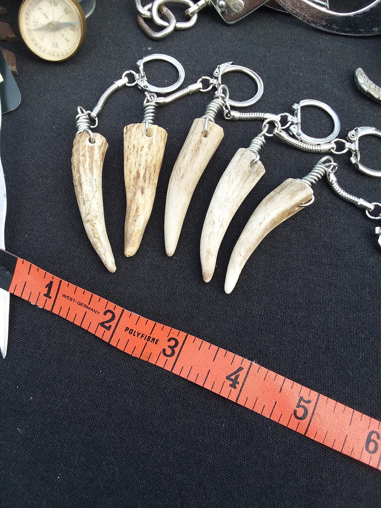 Deer Antler Keychain Antler Key Chain Antler Keychain Bone - Etsy