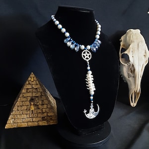 Bone Rosary, Rattlesnake Bone Necklace, Gothic Necklace, Witch Necklace ...