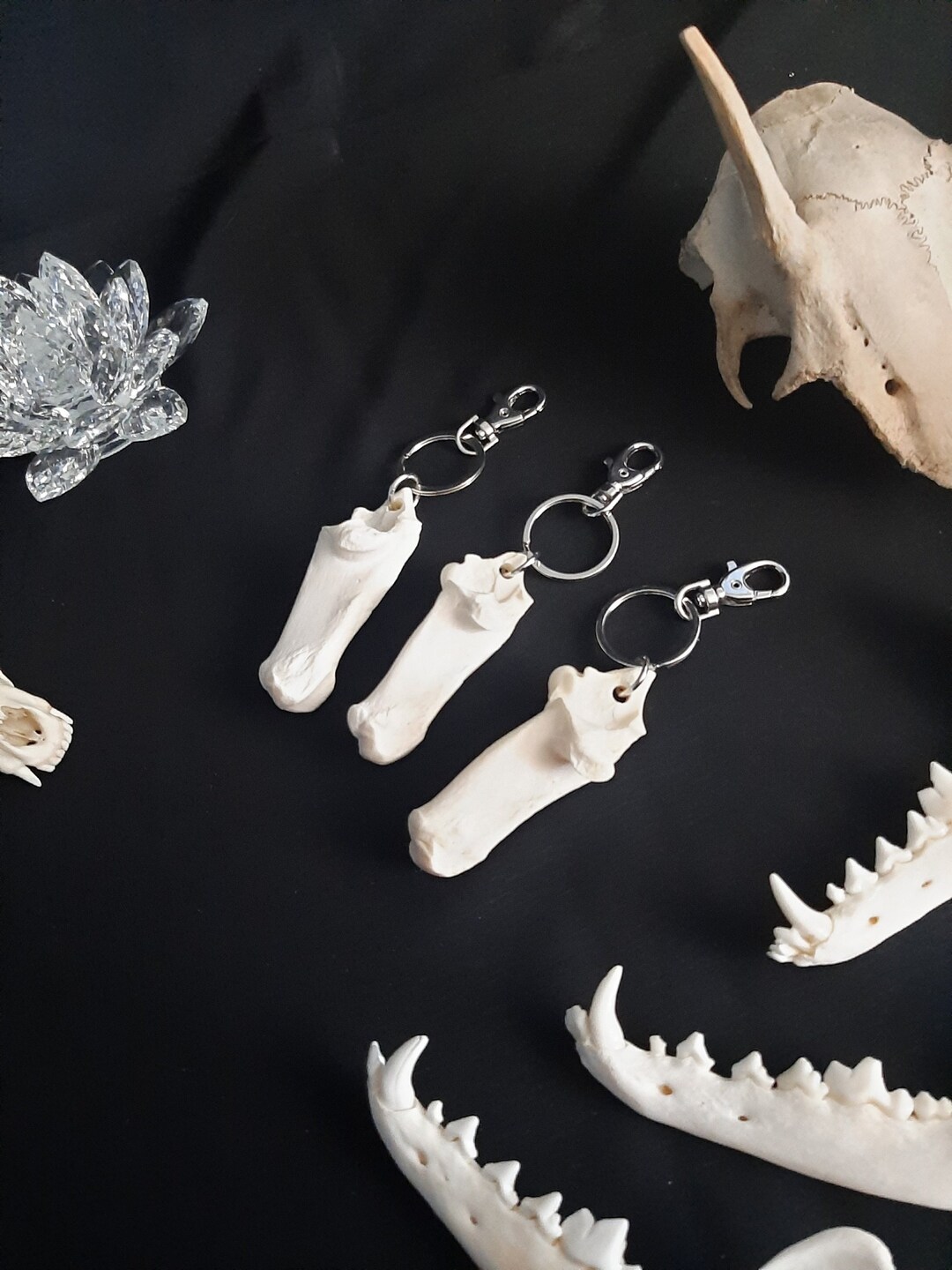 XL Deer Bone Keychain, Bone Key Chain, Witch Keychain, Bone Keychain ...