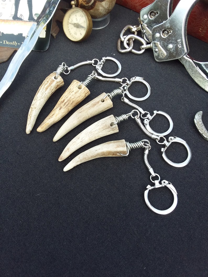 Deer Antler Keychain Antler Key Chain Antler Keychain Bone - Etsy
