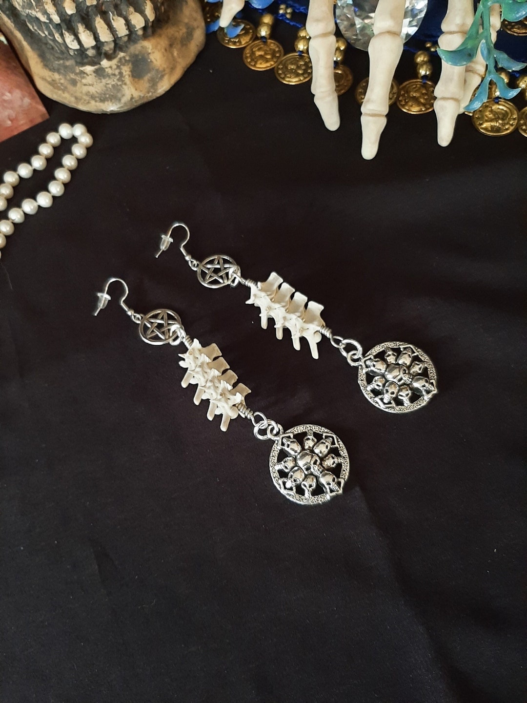 Gothic Earrings, Witch Earrings, Skull Earrings, Satanic Earrings ...