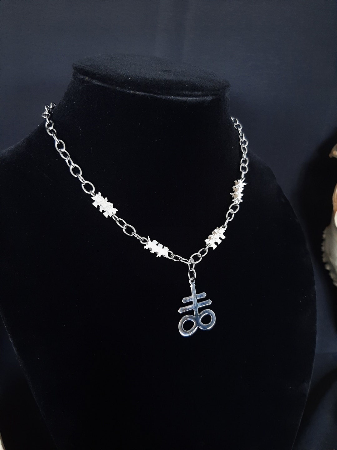 Leviathan Pendant, Leviathan Necklace, Witch Necklace, Bone Necklace ...