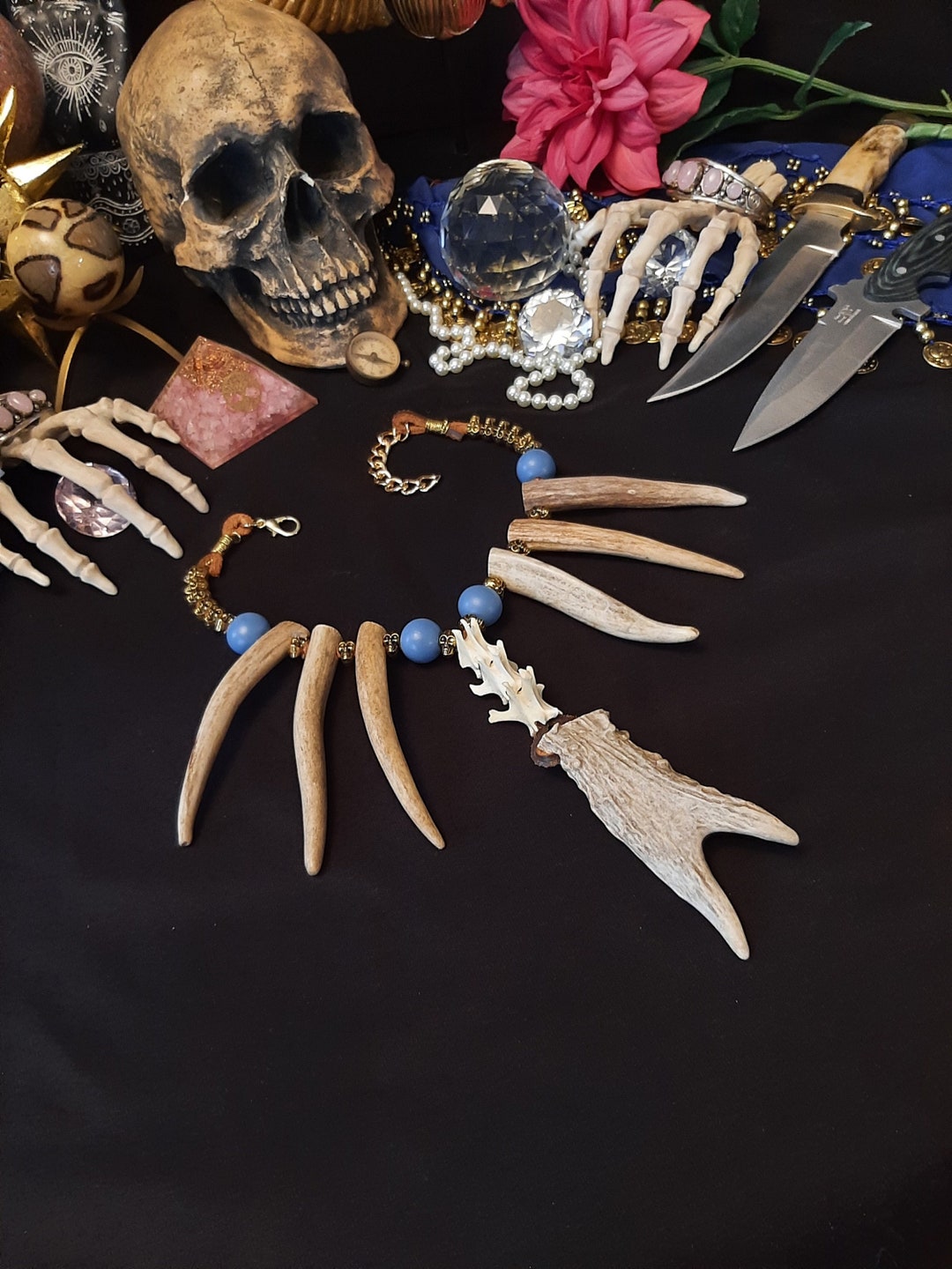 Bone Necklace, Bone Jewelry, Antler Necklace, Real Bone Necklace, Real ...