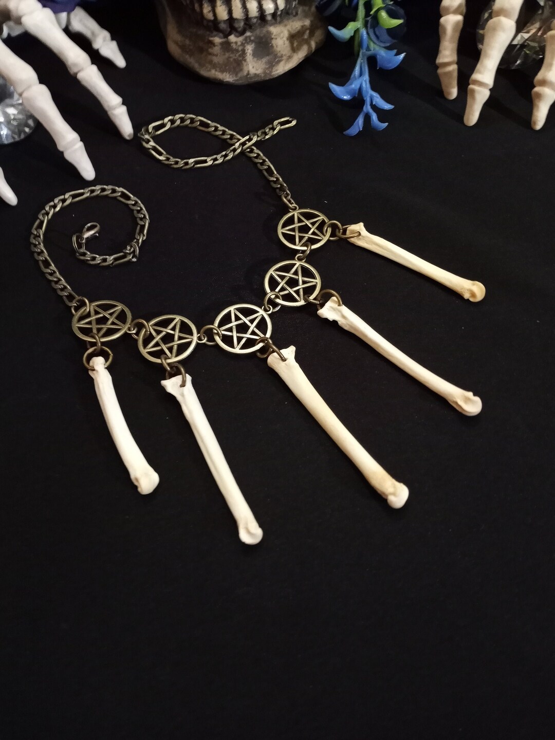 Pentagram Necklace, Coyote Bone Necklace, Bone Jewelry, Bone Necklace ...