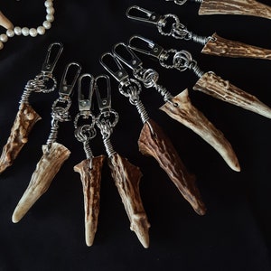 Deer Antler Keychain, Antler Key Chain, Antler Keychain, Bone Keychain ...