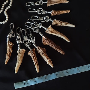 Deer Antler Keychain, Antler Key Chain, Antler Keychain, Bone Keychain ...