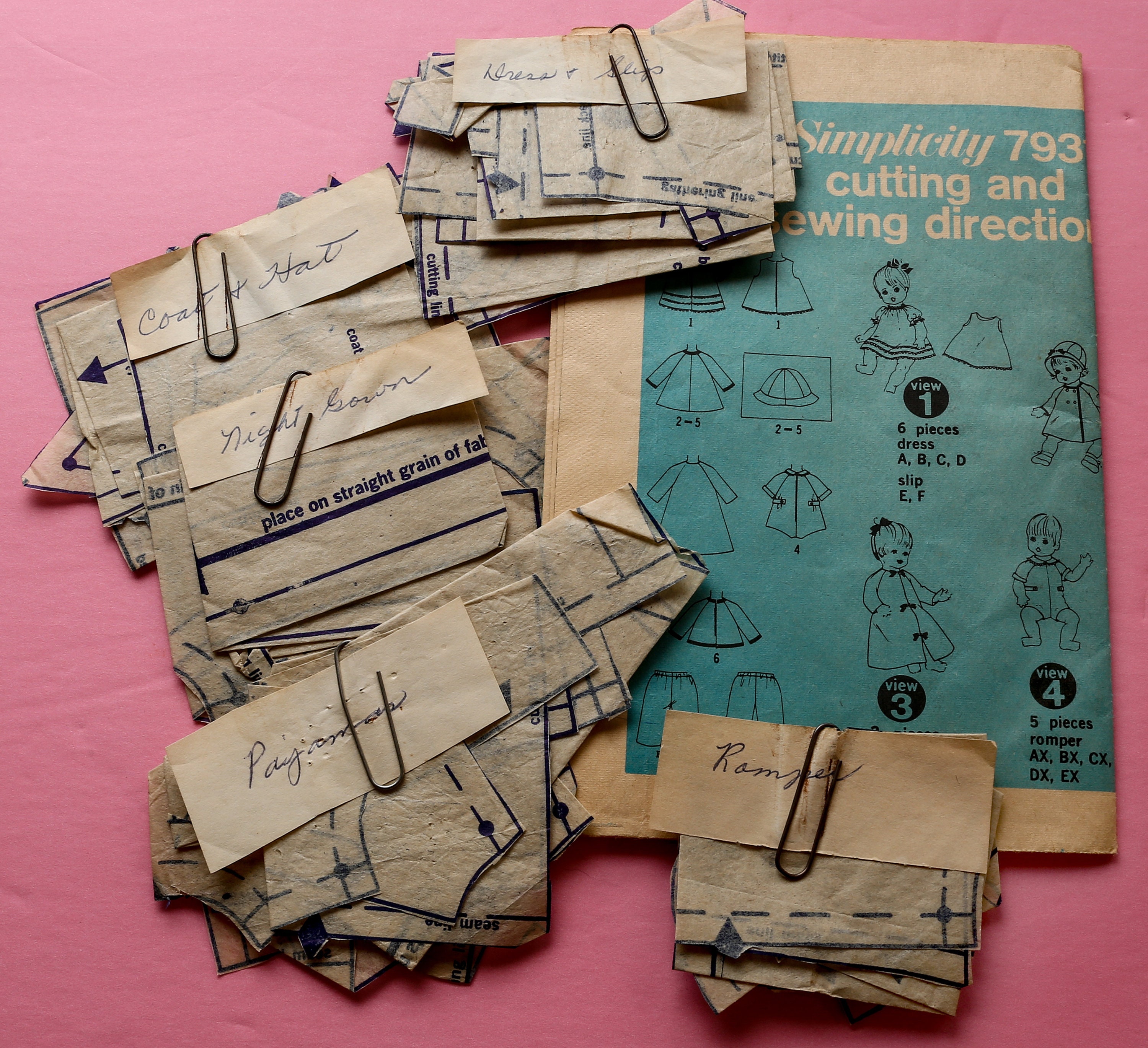 Mccalls 7775 Simplicity 7931 Doll Clothes Pattern LOT Vintage 1968 1981 ...