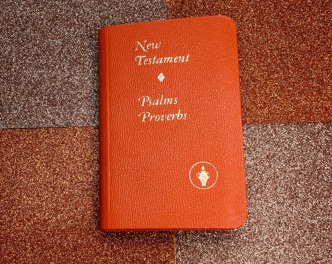1985 New Testament Pocket Bible Vintage Orange Leatherette - Etsy