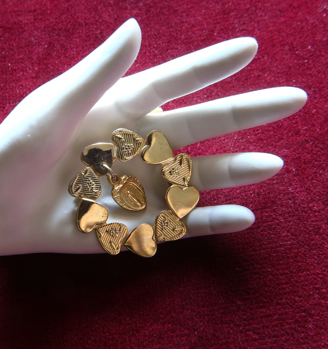 Virgin Mary Brooch Pin Blessed Mother Medal Heart Miraculous Dangle ...