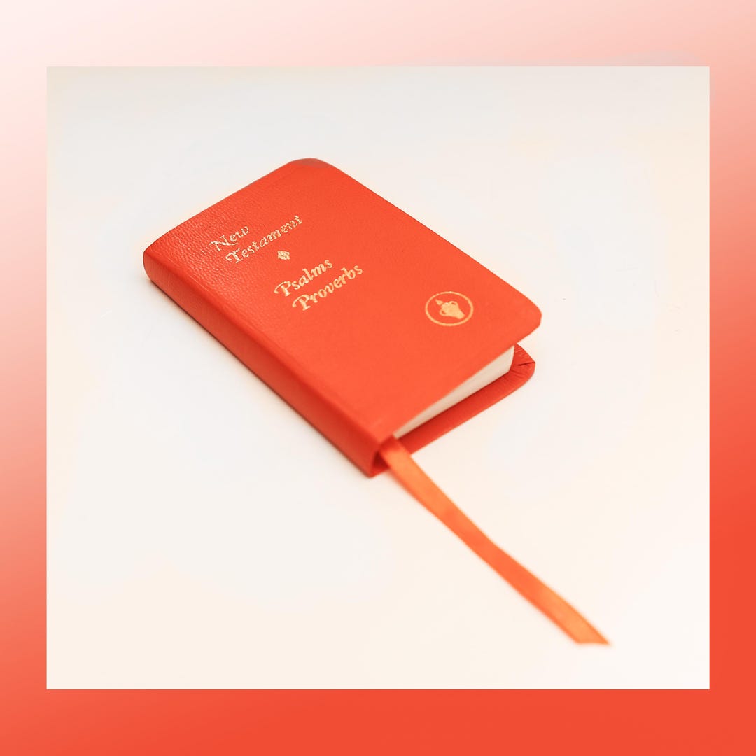 New Testament Pocket Bible Psalms Proverbs 1985 Vintage Orange ...