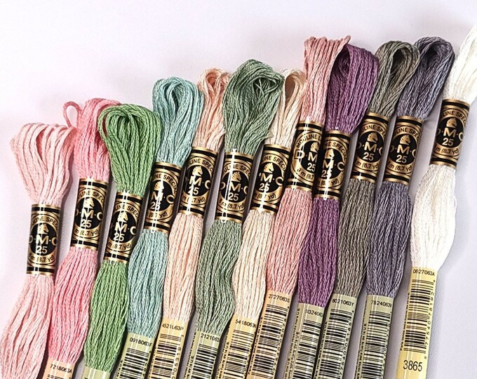 Soft Florals DMC Floss Bundle - Hand Embroidery Floss Set in Soft ...