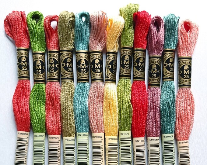 Soft Florals DMC Floss Bundle - Hand Embroidery Floss Set in Soft ...
