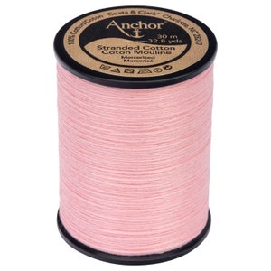 Large Spool 32.8 Yd - 0023 Carnation Ultra Light Anchor 6-strand ...