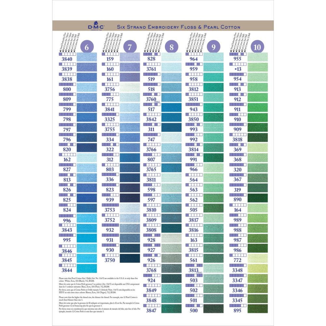 DMC Threads Printed Color Card | Etsy