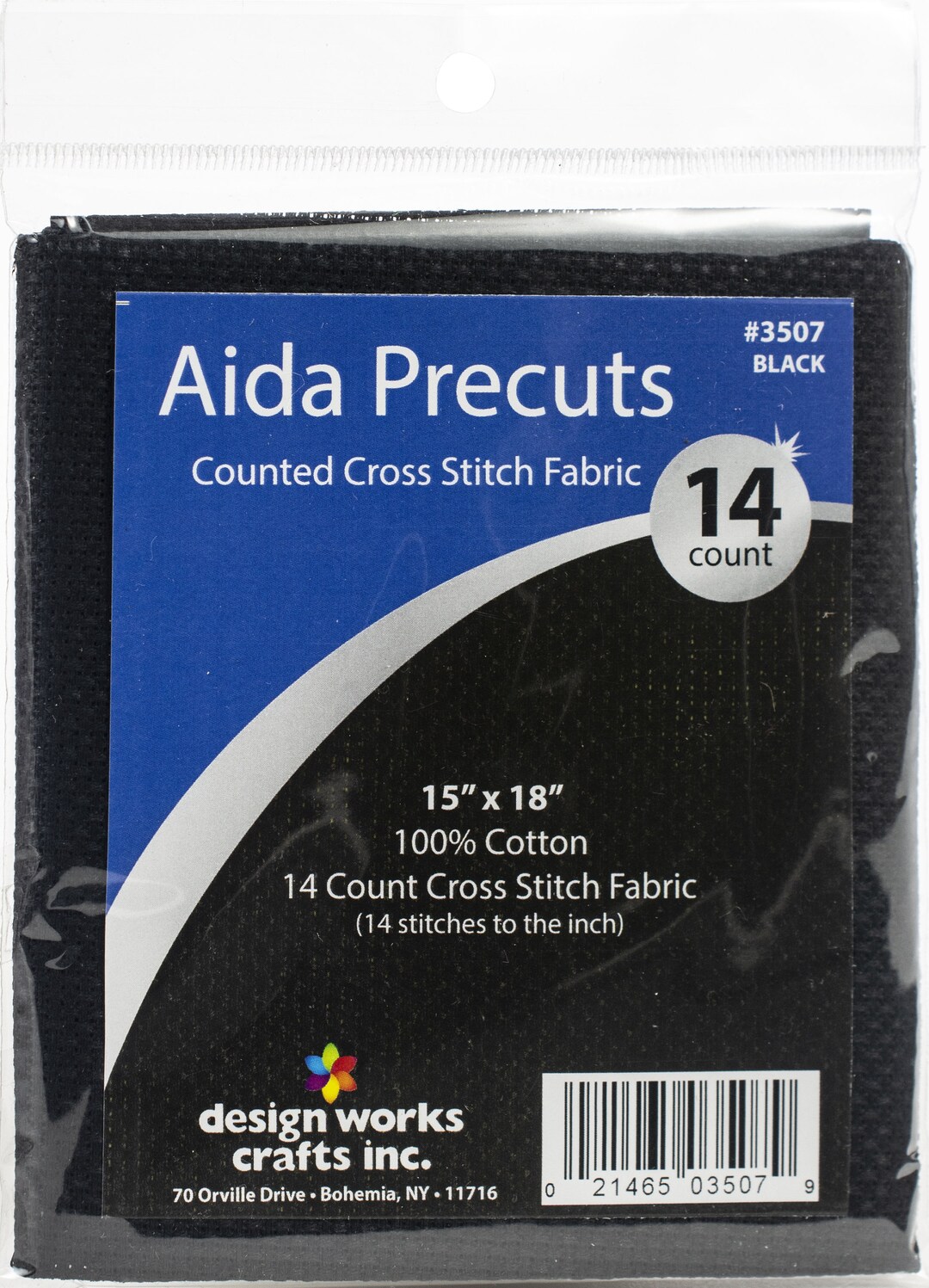 Black 14 Count Aida 15x18-inches - Design Works Gold Quality Aida in ...