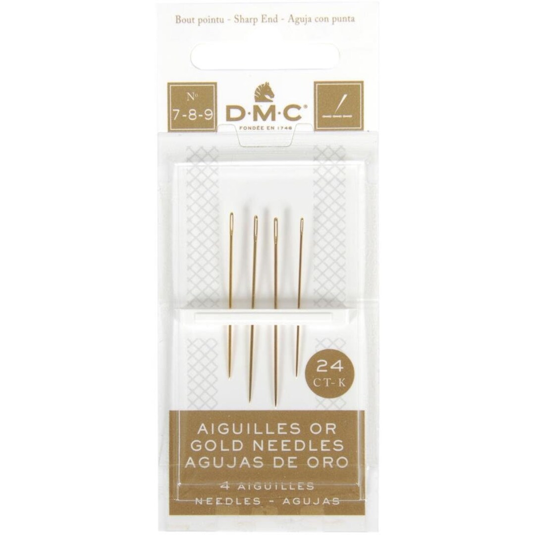 7-8-9 DMC Gold Embroidery Needles - Gold Hand Embroidery Needles in ...