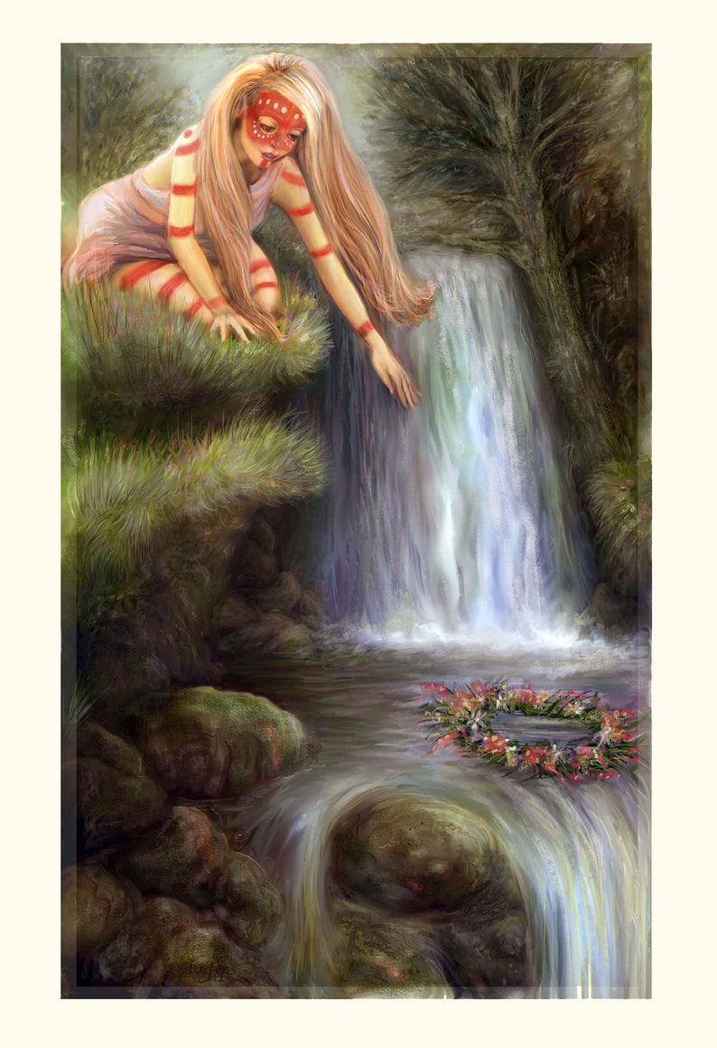 Romantic Little Ancient Pagan Flower Girl. Limited Edition, Original ...