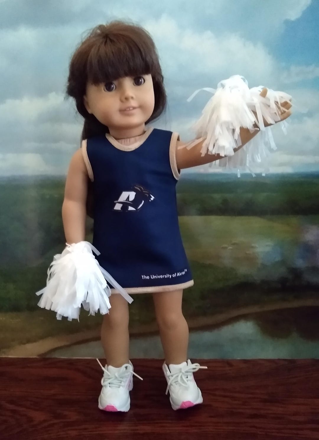 Cheerleading Outfit for American Girl Size Doll of a Young Akron Zips ...