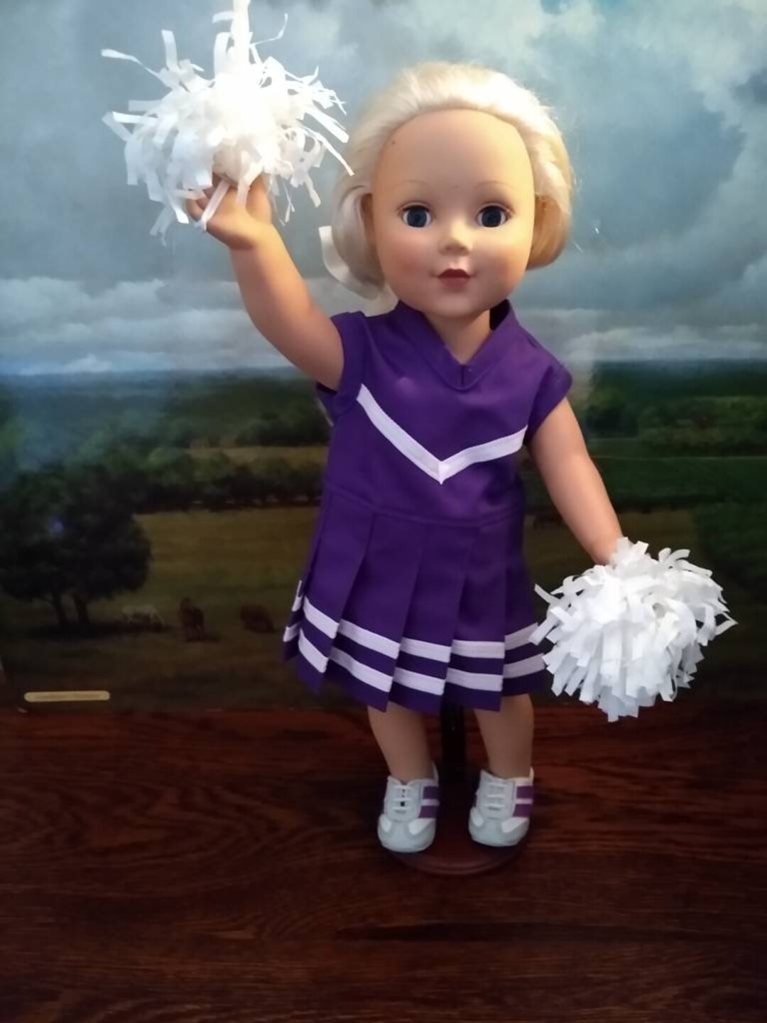 Purple and White Cheerleading Outfit for American Girl Size Doll - Etsy